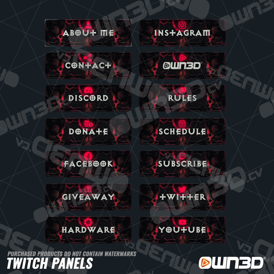 Diablo Skull Twitch Panels - OWN3D