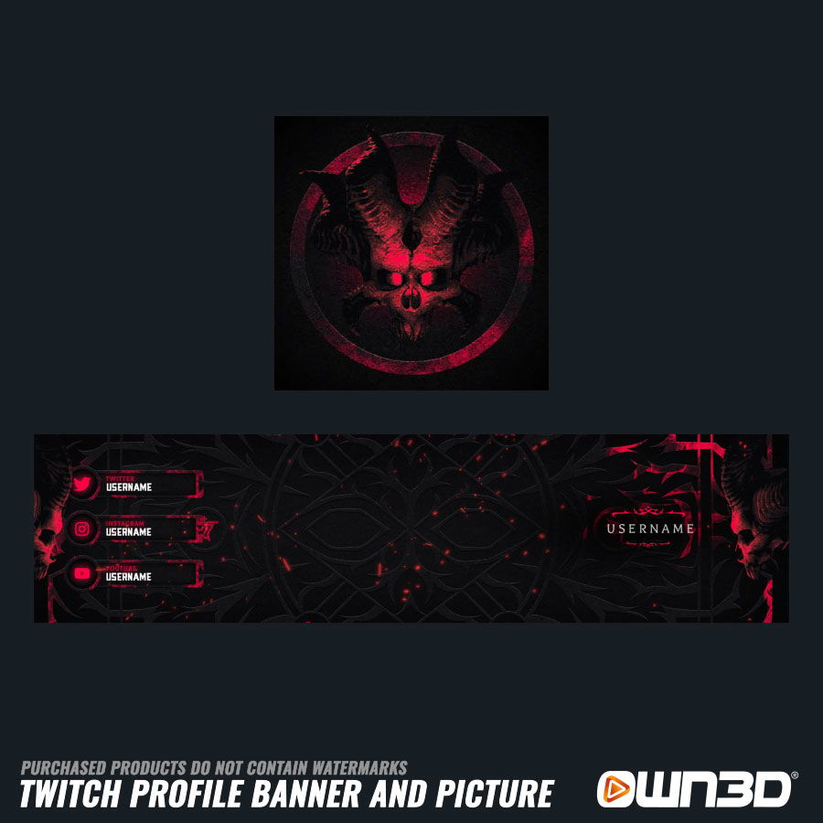 Diablo Skull Twitch Profile Banner - OWN3D