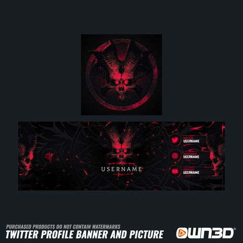 Diablo Skull Twitter Banner - OWN3D