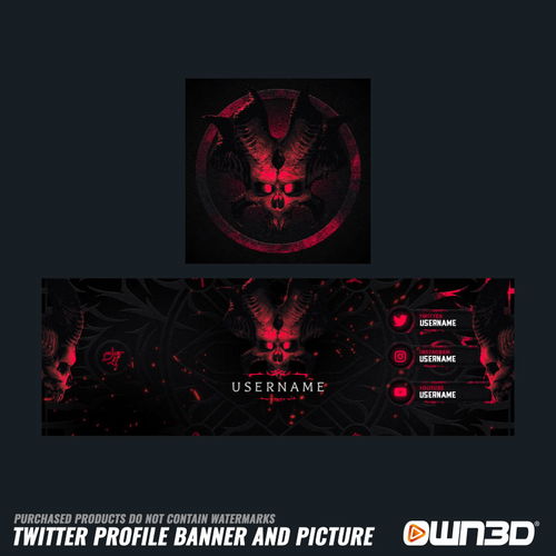 Diablo Skull Twitter Banner - OWN3D