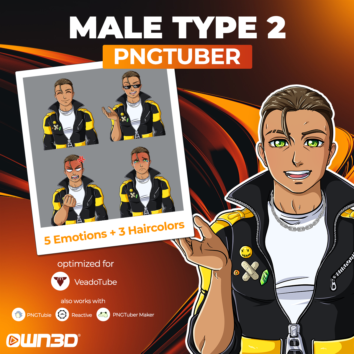 Animated Male Type 2 VTuber Models - OWN3D
