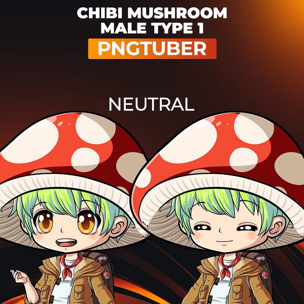 Animado Chibi Mushroom Male Type 1 Modelos VTuber - OWN3D