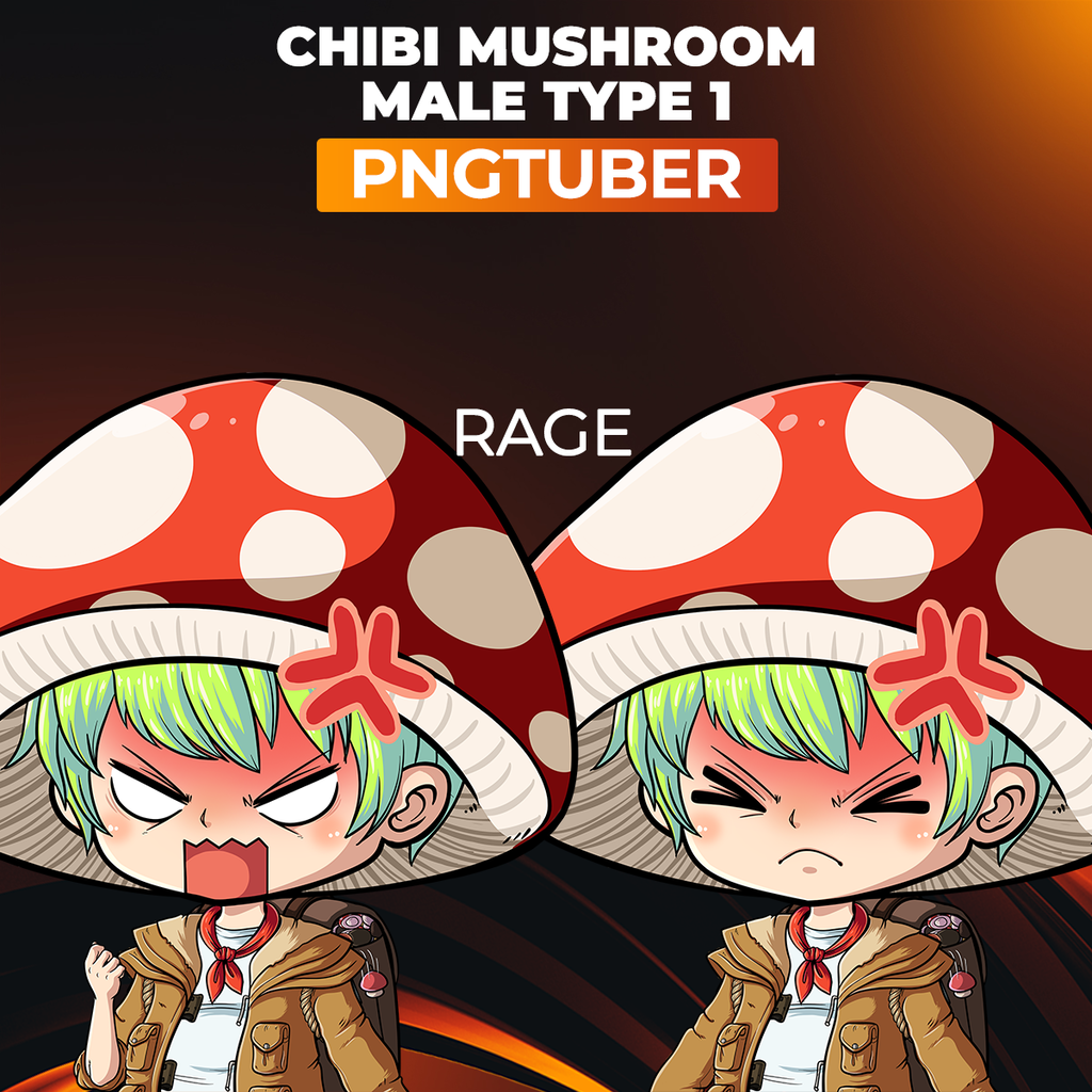 Animado Chibi Mushroom Male Type 1 Modelos VTuber - OWN3D