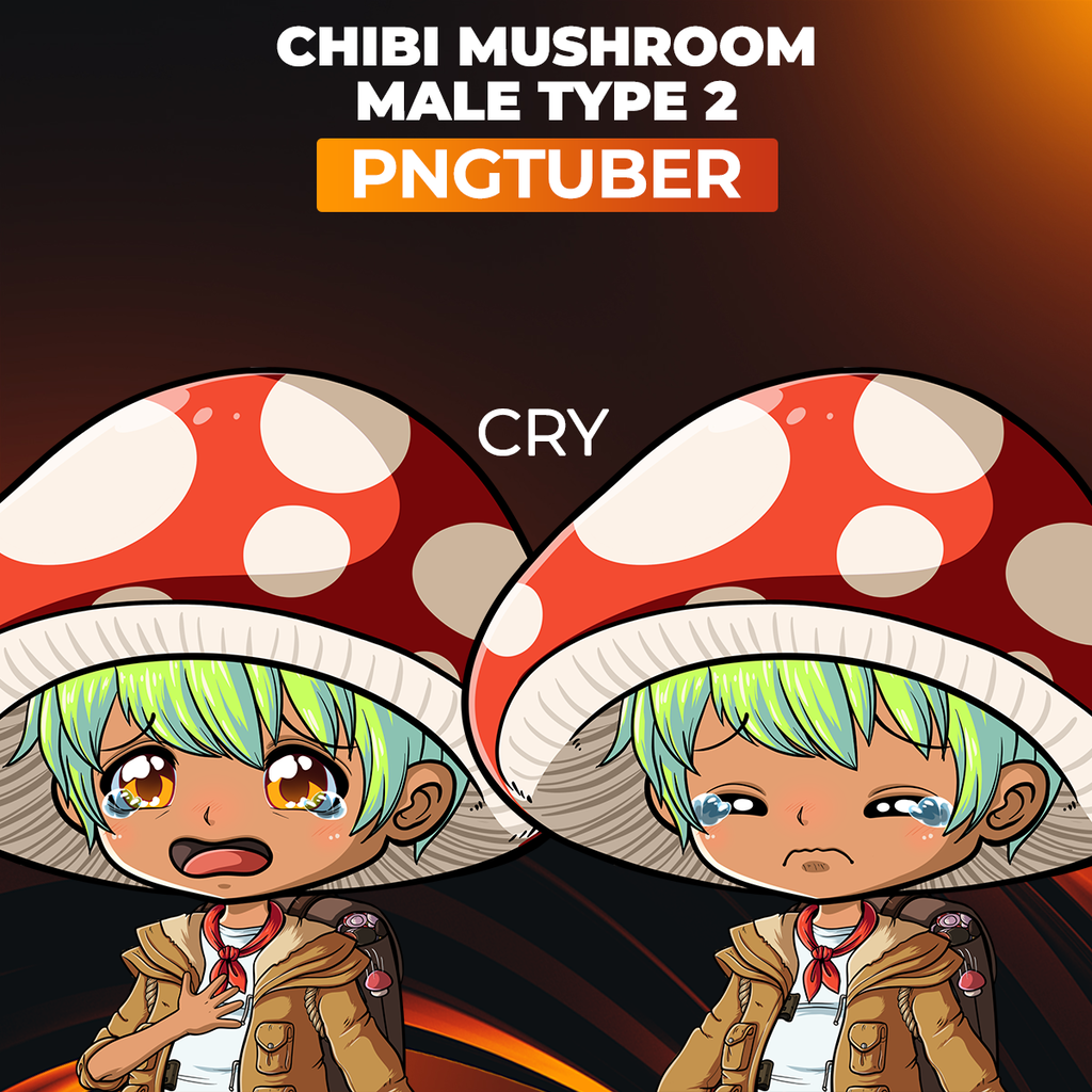 Animado Chibi Mushroom Male Type 2 Modelos VTuber - OWN3D