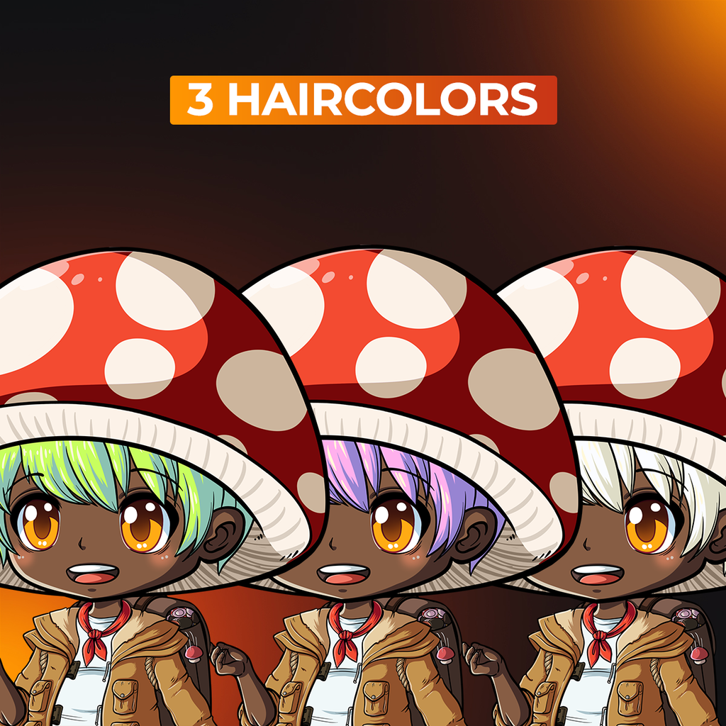 Animated Chibi Mushroom Male Type 3 VTuber Models - OWN3D