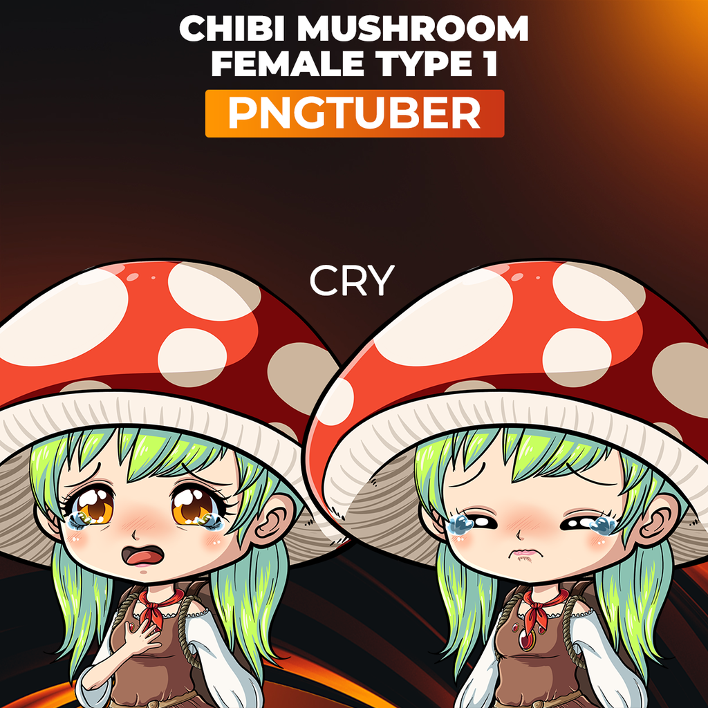Animado Chibi Mushroom Female Type 1 Modelos VTuber - OWN3D