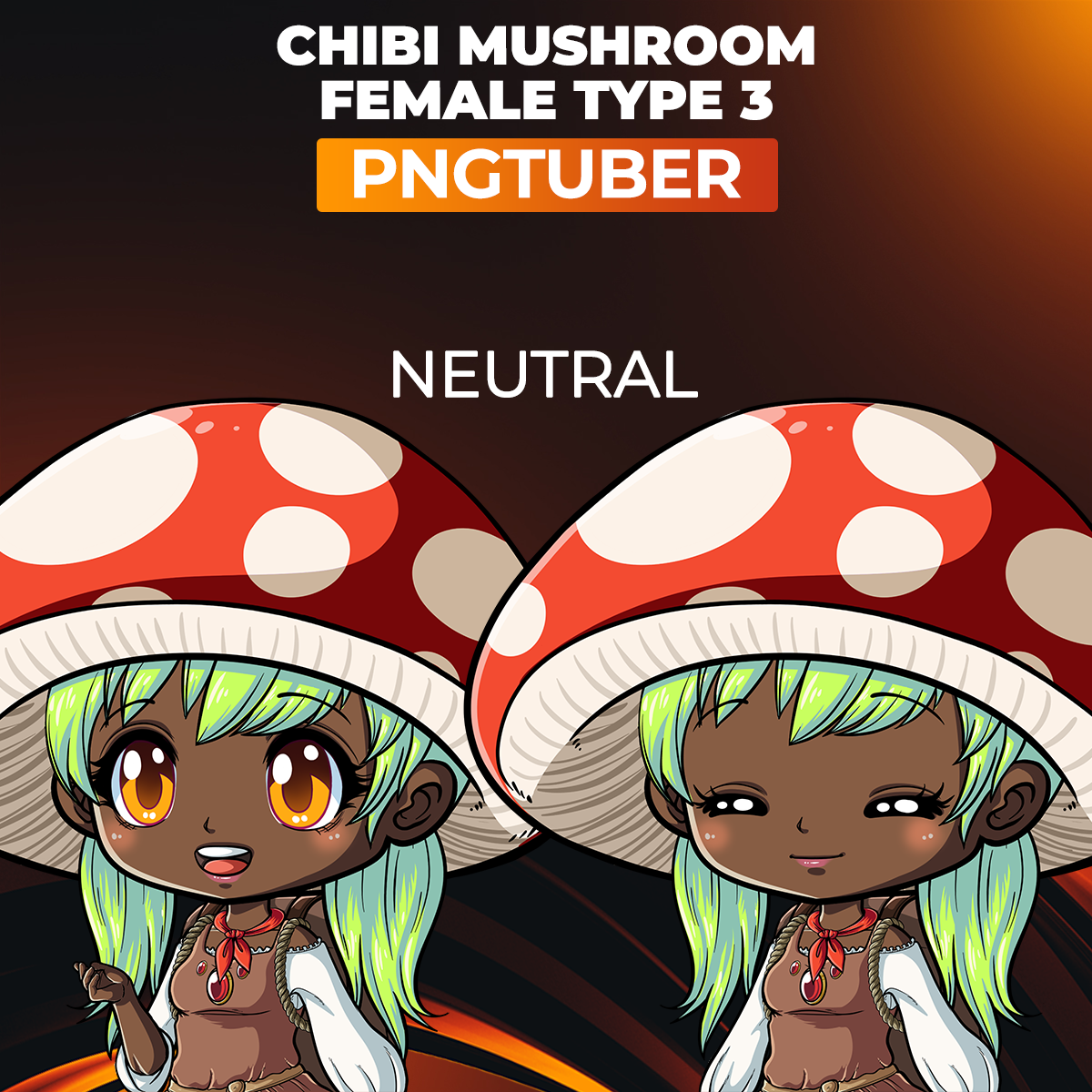 Animated Chibi Mushroom Female Type 3 VTuber Models - OWN3D