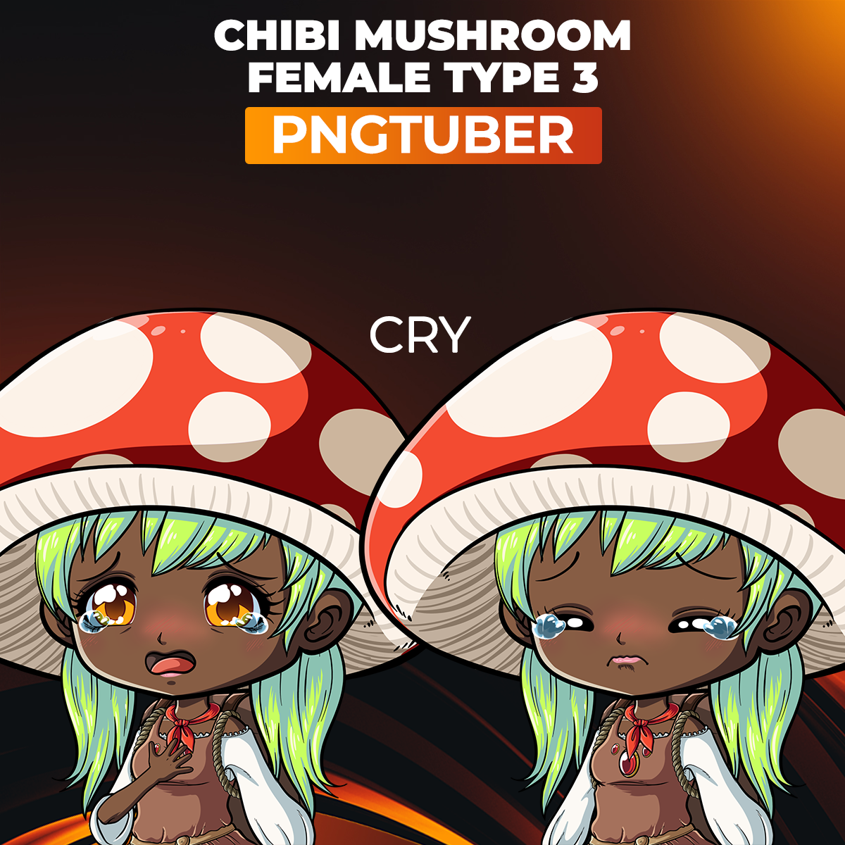 Animated Chibi Mushroom Female Type 3 VTuber Models - OWN3D