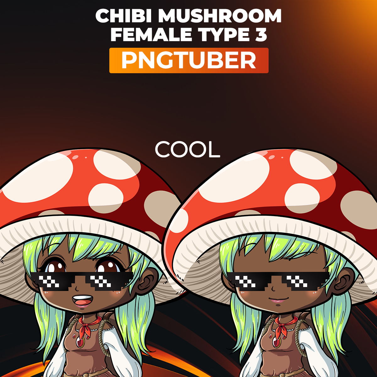 Animated Chibi Mushroom Female Type 3 VTuber Models - OWN3D