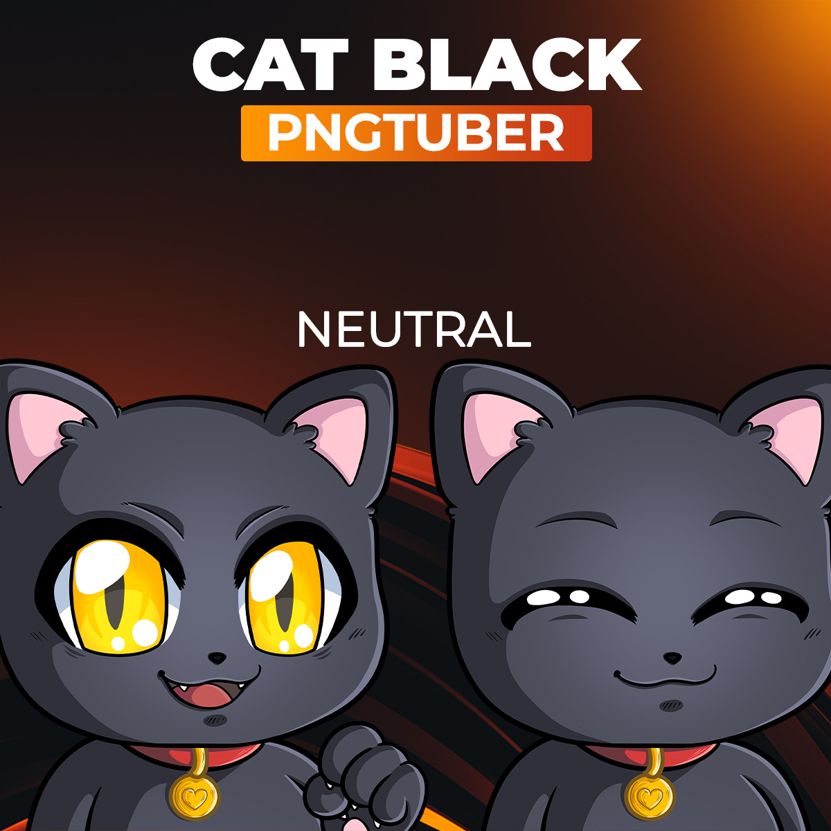 Animated Cat-Black VTuber Models - OWN3D