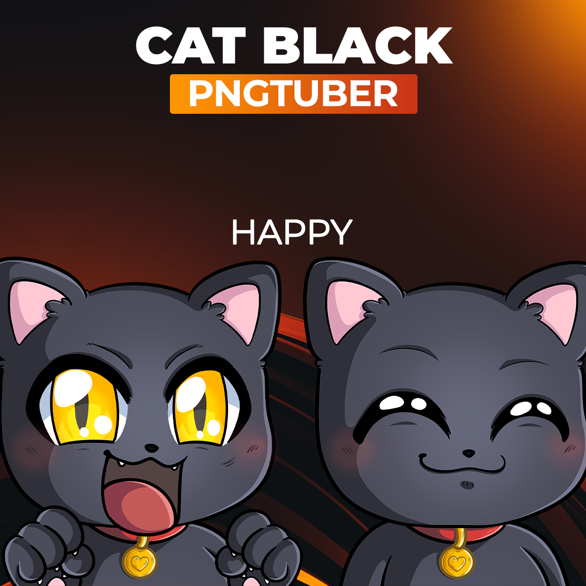 Animated Cat-Black VTuber Models - OWN3D