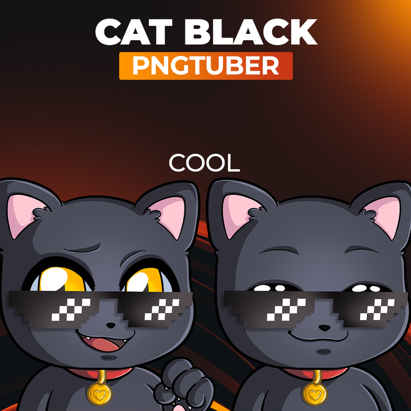 Animated Cat-Black VTuber Models - OWN3D