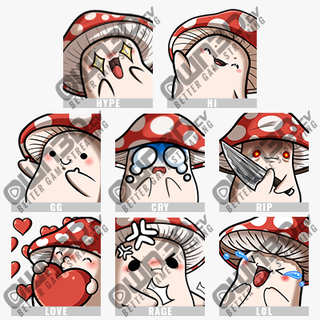 Animated Mushroom Red Twitch Sub Emote | Twitch Sub Emotes - OWN3D
