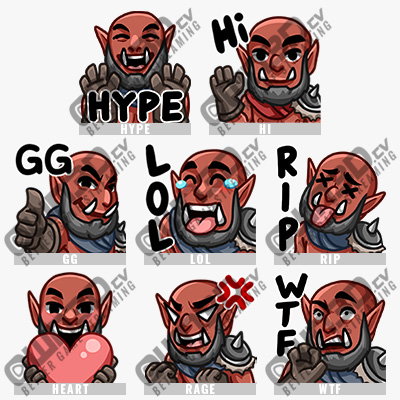 Orc Red Emote de suscriptor de Twitch | Emotes de suscriptores de ...