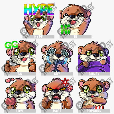Animado Otter Emote de suscriptor de Twitch | Emotes de suscriptores de ...