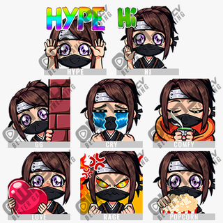Animated Ninja Chibi Twitch Sub Emote | Twitch Sub Emotes - OWN3D