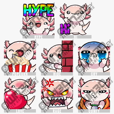 Animated Axolotl Twitch Sub Emote | Twitch Sub Emotes - OWN3D