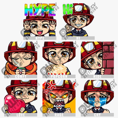 Animated Firefighter 2 Twitch Sub Emote | Twitch Sub Emotes - OWN3D