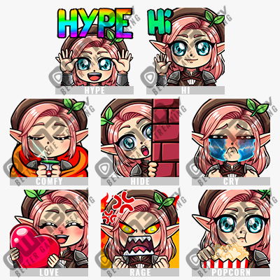 Animated RPG ELF FEMALE Twitch Sub Emote | Twitch Sub Emotes - OWN3D