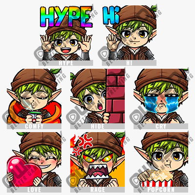 Animated RPG ELF MALE Twitch Sub Emote | Twitch Sub Emotes - OWN3D