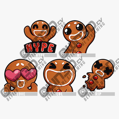 Gingerbread Emotes Twitch Sub Emotes - #1 Shop for Streamers | OWN3D