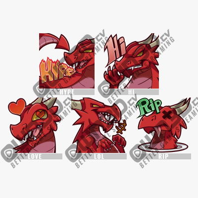 Dragon Twitch Sub Emote | Twitch Sub Emotes - 5 Pack - OWN3D