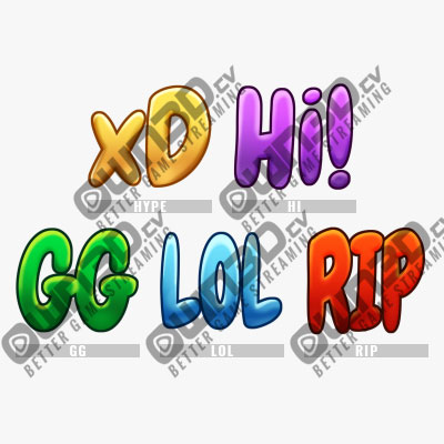 Text 1 Twitch Sub Emote | Twitch Sub Emotes - 5 Pack - OWN3D