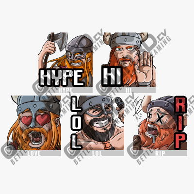 Viking Twitch Sub Emote | Twitch Sub Emotes - 5 Pack - OWN3D