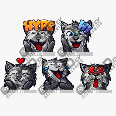 Wolf Twitch Sub Emote | Twitch Sub Emotes - 5 Pack - OWN3D
