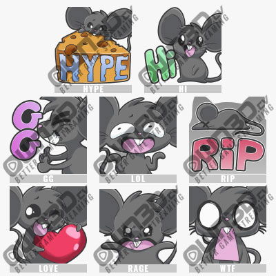 Mouse Twitch Sub Emote | Twitch Sub Emotes - 8 Pack - OWN3D