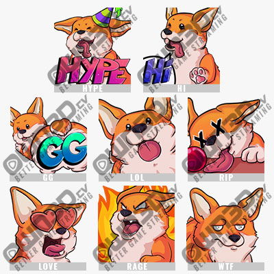 Corgi Emotes Twitch Sub Emotes - #1 Shop for Streamers | OWN3D
