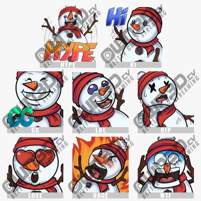 Snowman Emotes Twitch Sub Emotes - #1 Shop for Streamers | OWN3D