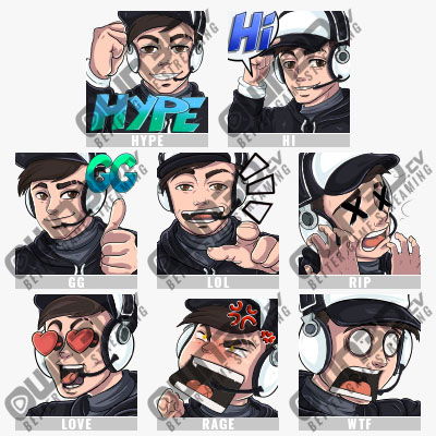 Streamer Hoodie Twitch Sub Emote | Twitch Sub Emotes - 8 Pack - OWN3D
