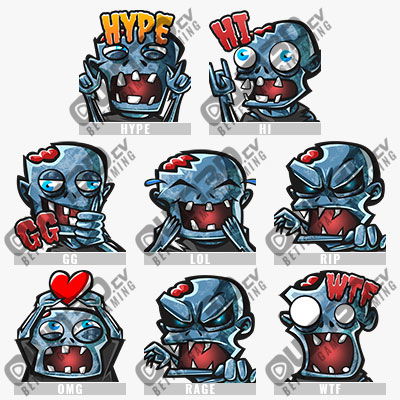 Frozen Undead Twitch Sub Emote | Twitch Sub Emotes - 8 Pack - OWN3D