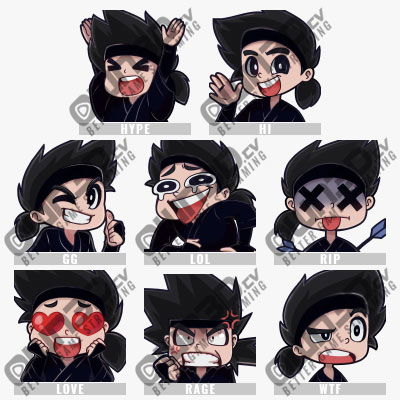 Animated Ninja Twitch Sub Emote | Twitch Sub Emotes - 8 Pack - OWN3D