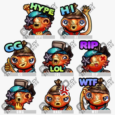 Fishstick Twitch Sub Emote | Twitch Sub Emotes - 8 Pack - OWN3D