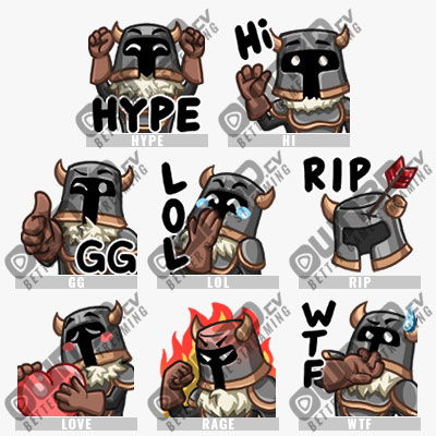 Animated Knight Twitch Sub Emote | Twitch Sub Emotes - 8 Pack - OWN3D
