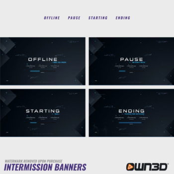 Unique Blue Intermission Banner - #1 Shop for Streamers | OWN3D