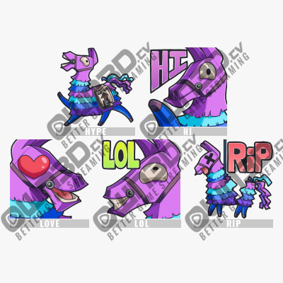 Llama Fortnite Twitch Sub Emote | Twitch Sub Emotes - 5 Pack - OWN3D