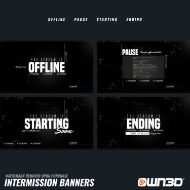 Minimal Intermission Banner - Offline, Pause, Start & End Screens - OWN3D