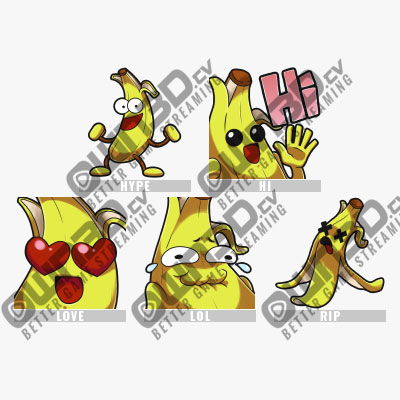 Peely Fortnite Twitch Sub Emote | Twitch Sub Emotes - 5 Pack - OWN3D