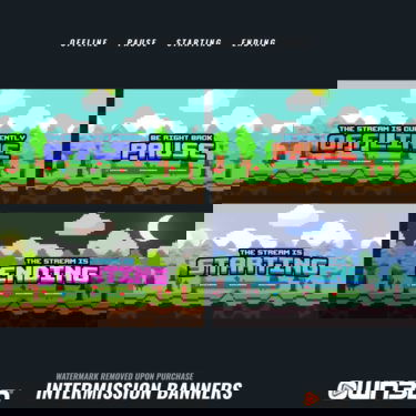 PixelWorld Intermission Banner - Offline, Pause, Start & End Screens ...