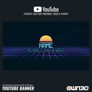 Synthwave Bannière YouTube - OWN3D