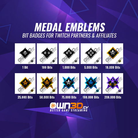 The best twitch bit & cheer badges for streamers 🌟