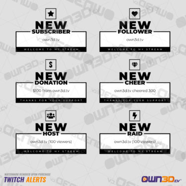 Black White Twitch Alerts - OWN3D