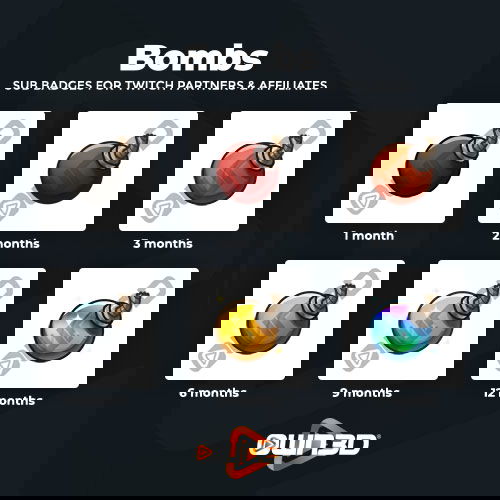 Bombs Twitch Sub Badges - 6 Pack - OWN3D