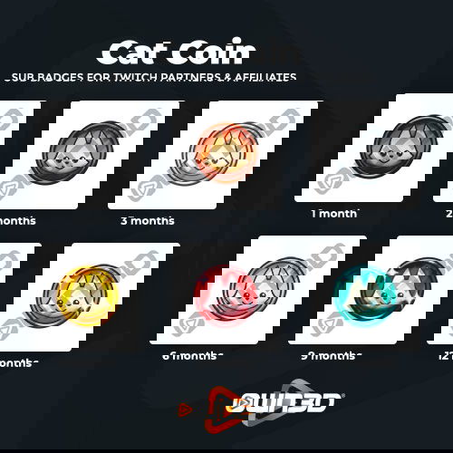 Cat Coin Twitch Sub Badges - 6 Pack - OWN3D