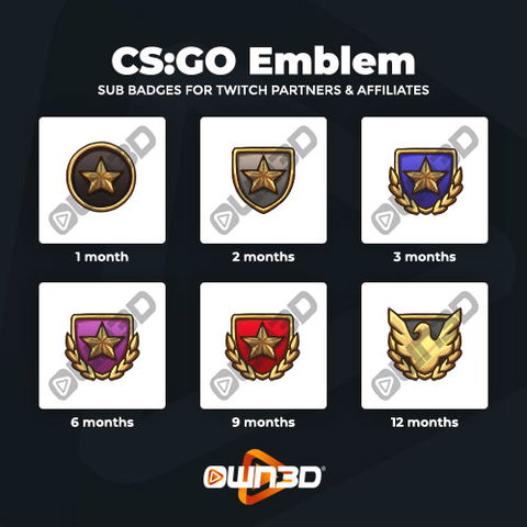 CSGO Emblem Twitch Sub Badges - 6 Pack - OWN3D