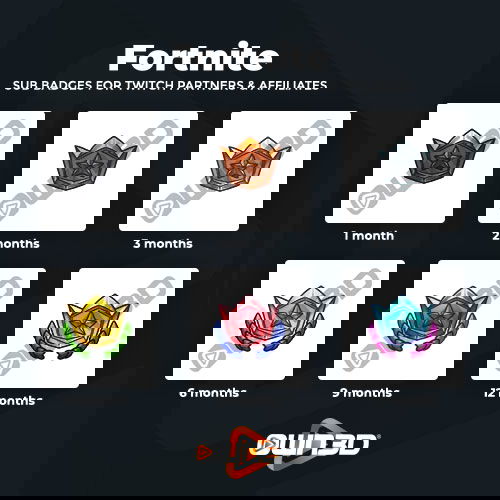 Fortnite Badges Twitch Sub Badges - 6 Pack - OWN3D