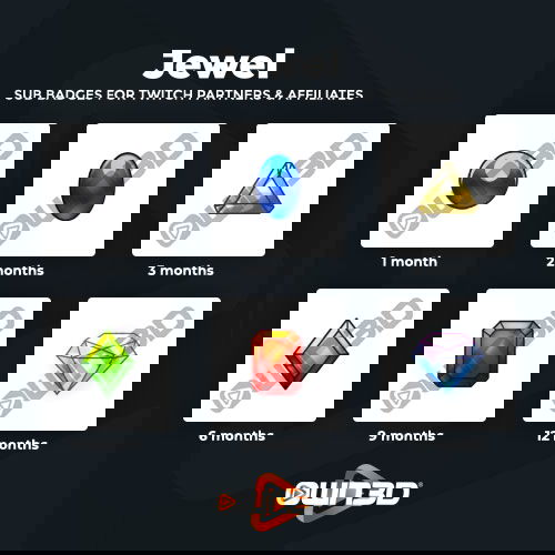 Jewel Twitch Sub Badges - 6 Pack - OWN3D